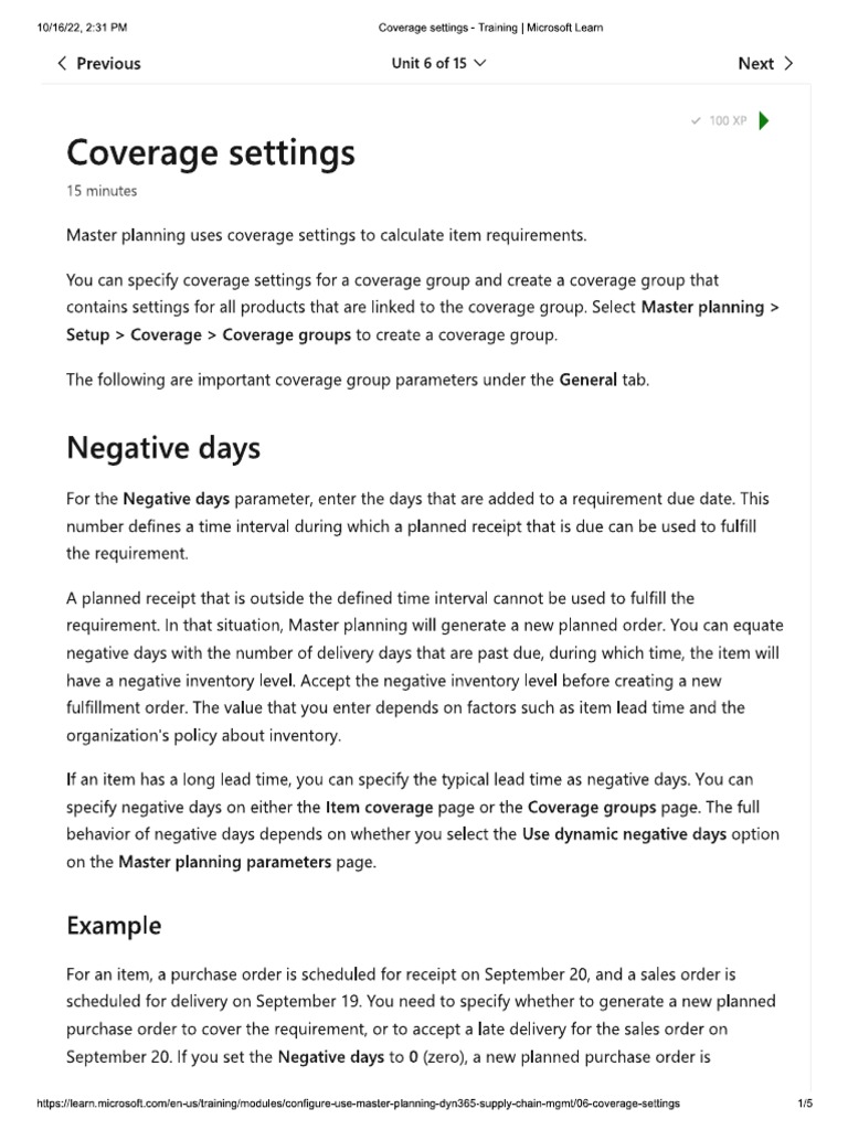 Coverage Settings | PDF