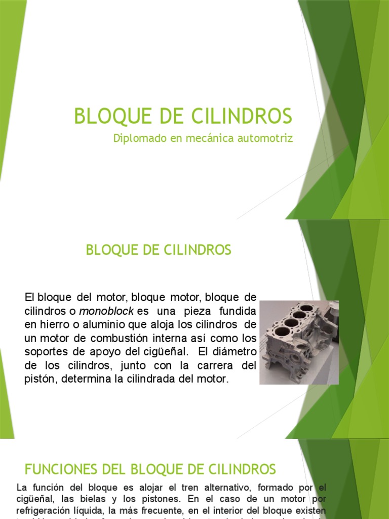 BLOQUE DE CILINDROS - PRESENTACIÓN No. 4 | PDF | Pistón | Ingeniería mecánica