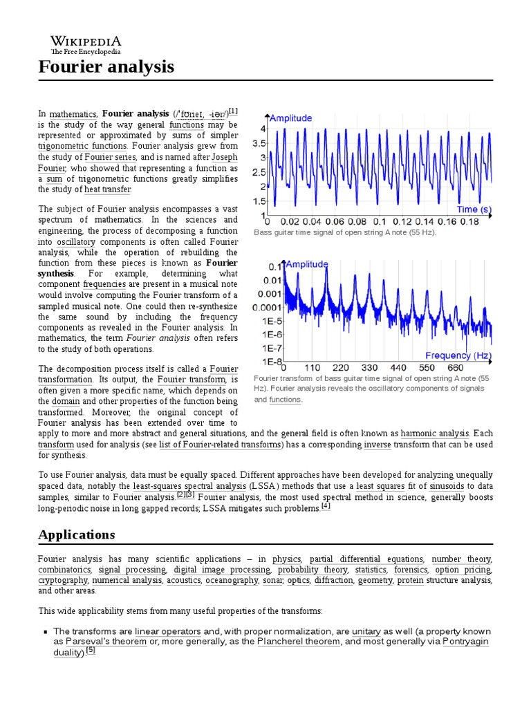 Fourier Analysis Pdf Fourier Analysis Fourier Transform