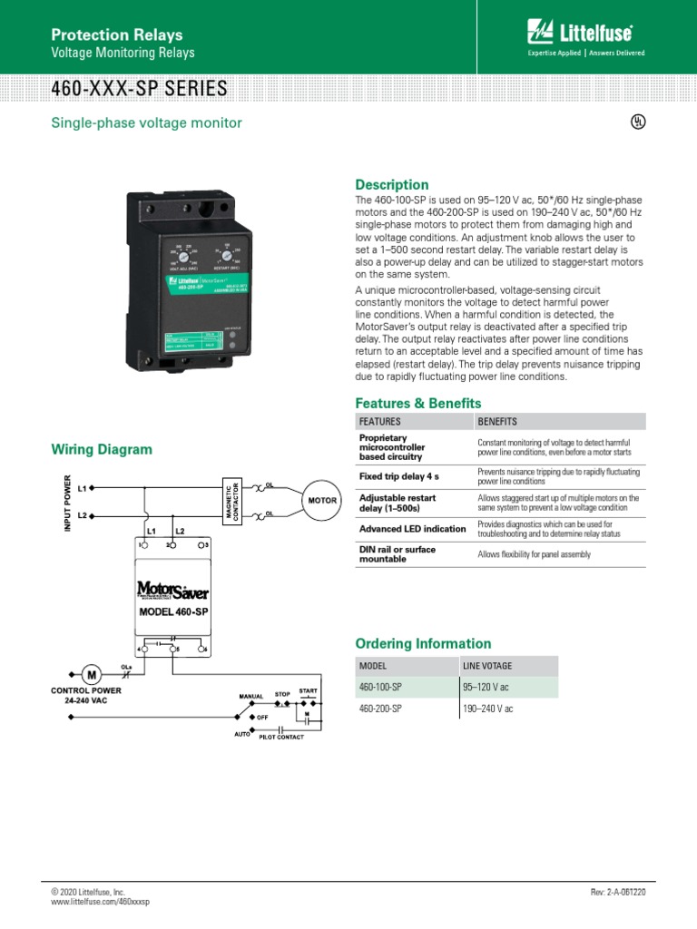 460 SP Data Sheet | PDF | Alternating Current | Relay