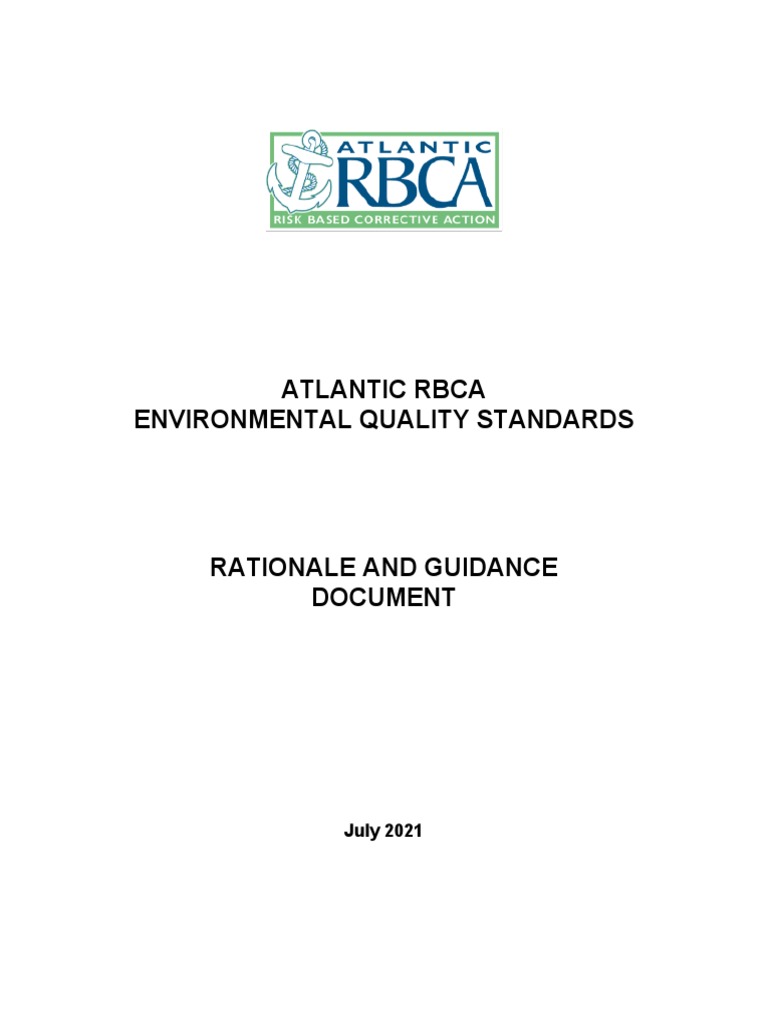 Atlantic RBCA EQS Rationale and Guidance Document July 2021 | PDF ...