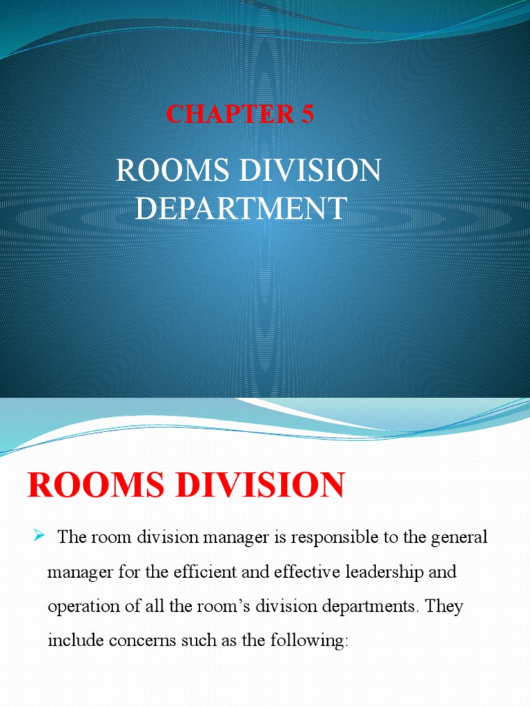 Chapter 5 Rooms Division Department | PDF | Employment | Job Satisfaction