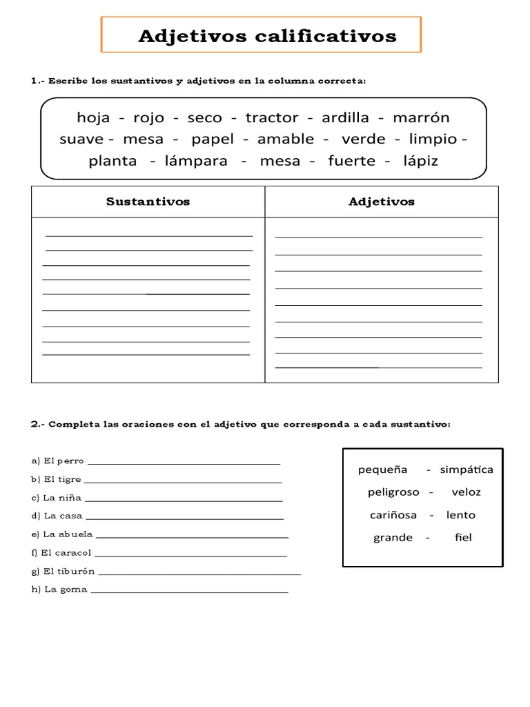 Guia Adjetivos 3 | PDF
