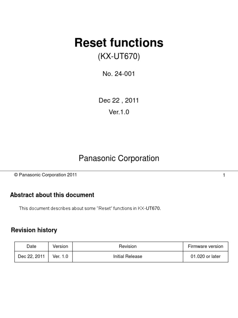 Reset Functions UT670 10 | PDF | World Wide Web | Internet & Web