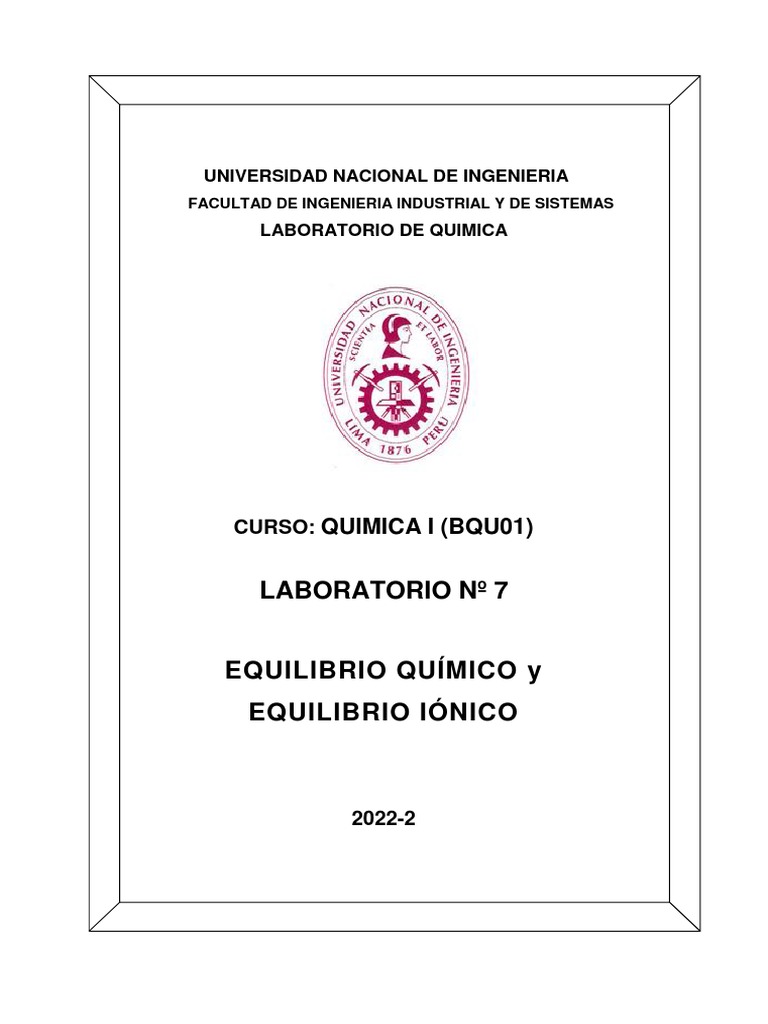 GUIA de LAB #7 EQUILIB QUÍM BQU01 | PDF | Química | Valoración