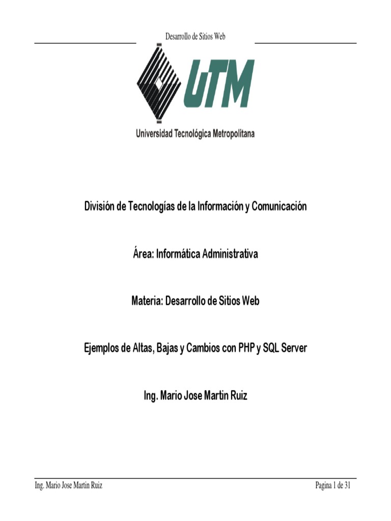 PHP SQL Server | PDF | Php | Servidor SQL de Microsoft