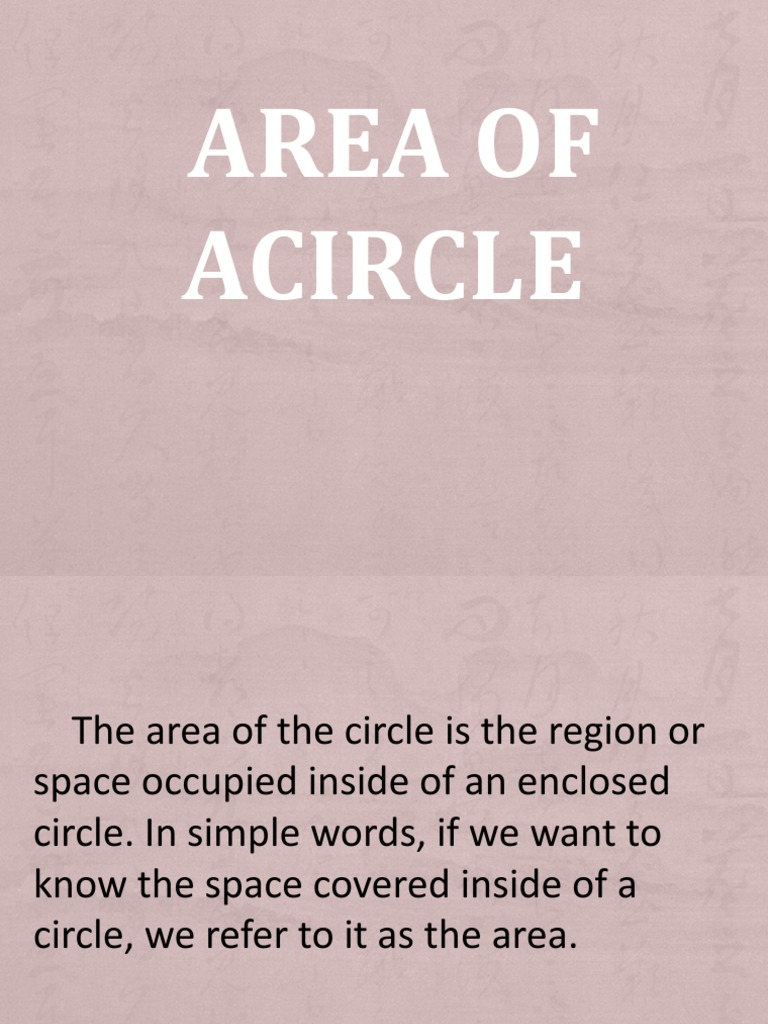 Area of Circle | PDF
