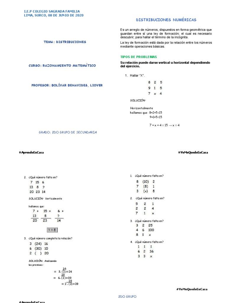 1-2 Sec RM Distribuciones 19 de Mayo | PDF
