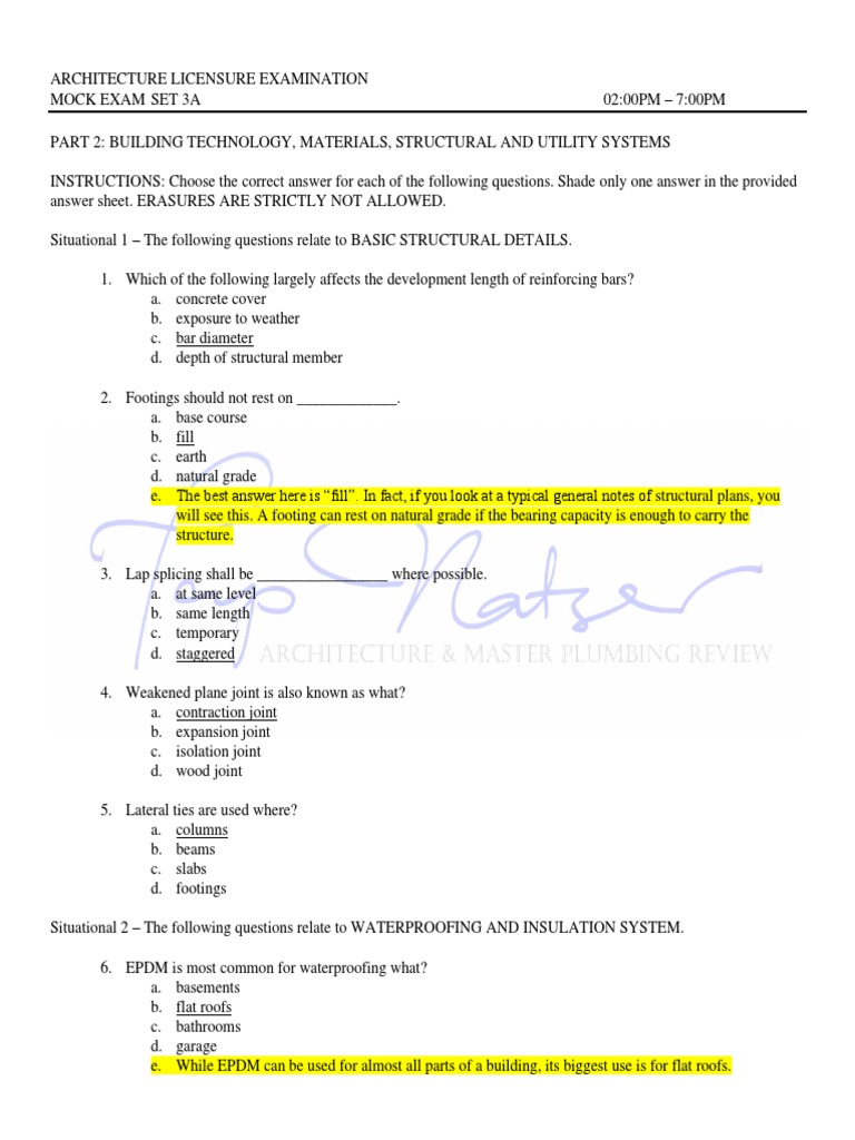 MOCK ALE Set 3A - Day 1 Part 2 Answer Key | PDF | Concrete | Compact ...