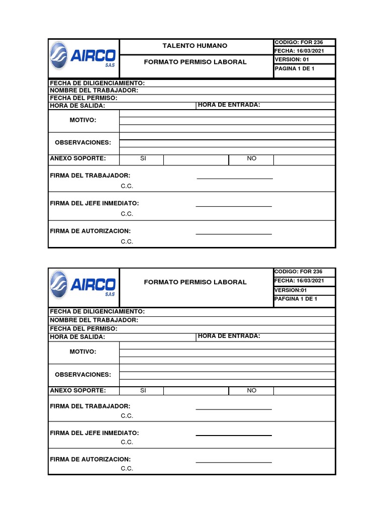 Formato-Permisos Salida | PDF