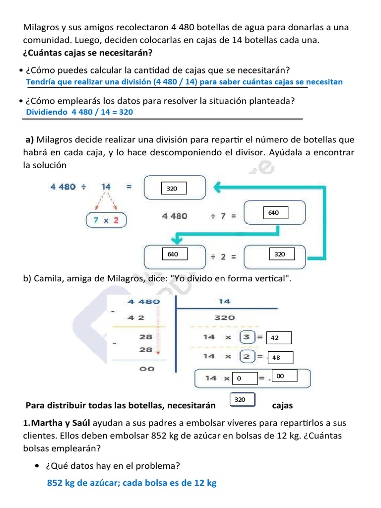 Ficha de Problemas de Division | PDF