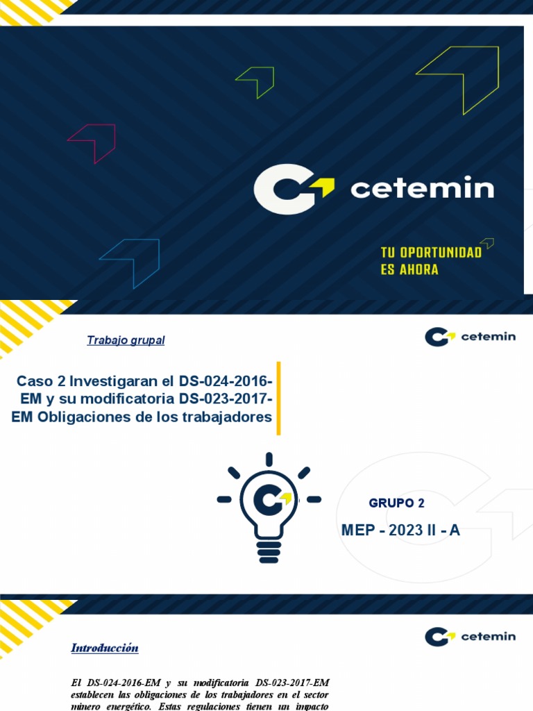 DS-024-2016-EM y Su Modificatoria DS-023-2017-EM Obligaciones de Los ...
