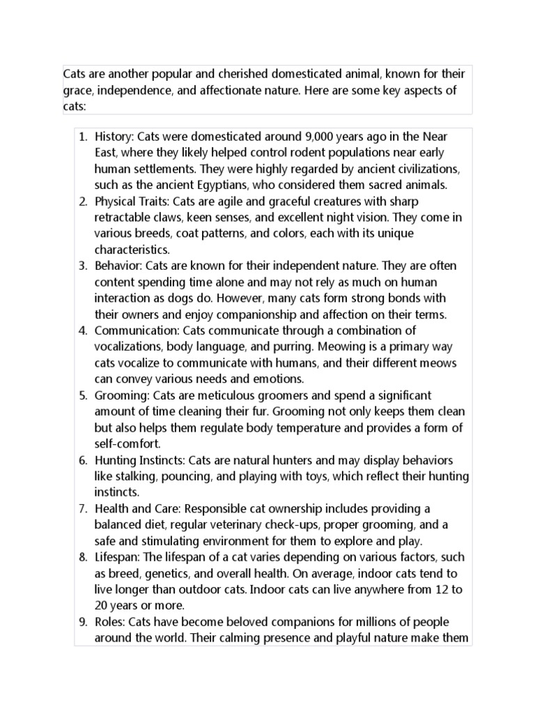 Cats | PDF | Cats | Pet