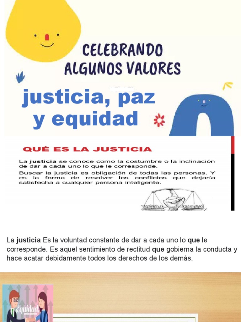 Justicia, Paz y Equidad - PPTX Tema 3 de Religión | PDF