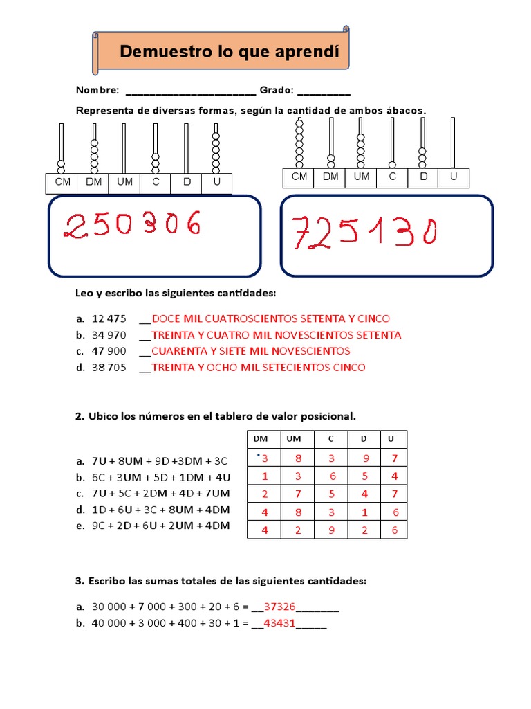 Ficha S1 - Se 2 Mat Escribimos Números | PDF