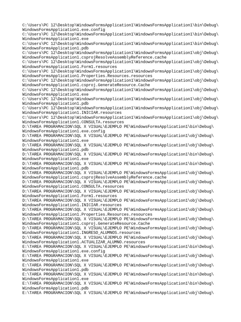WindowsFormsApplication1 Csproj FileListAbsolute | PDF | System Software | Computer Architecture