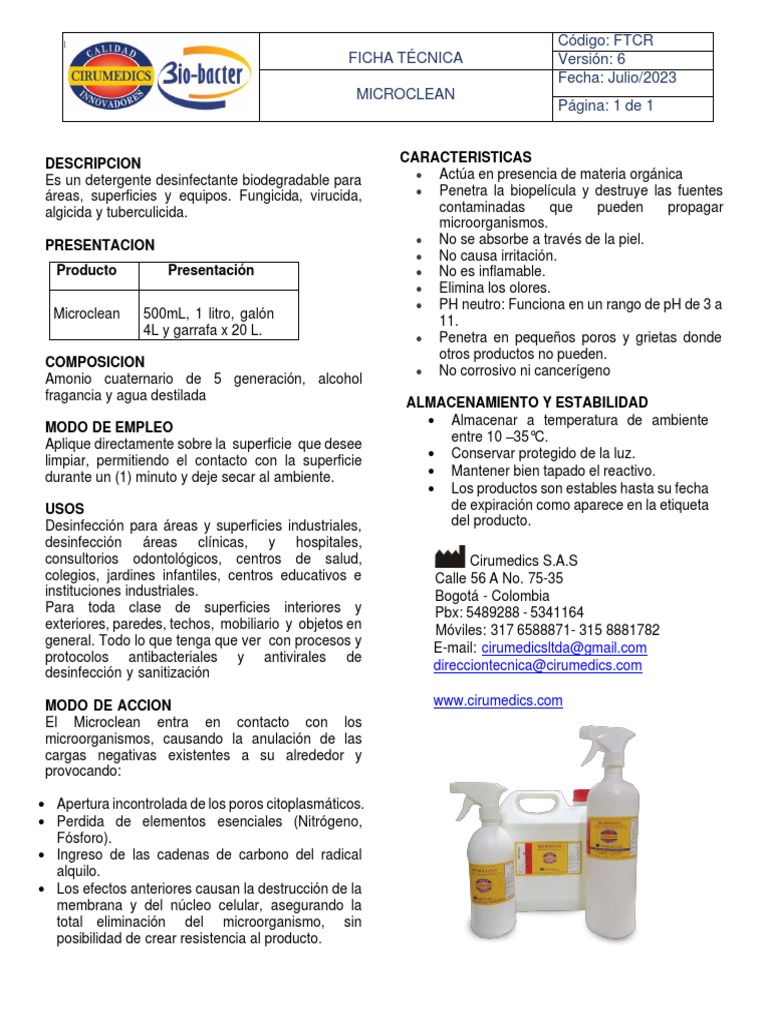 Microclean FTDD | PDF | Química | Ciencias fisicas