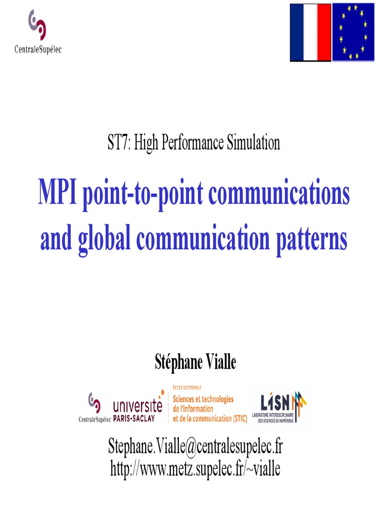 St7 Shp 2 2 Messagepassing Mpi P2p Communications 1spp 2 Pdf Message Passing Interface