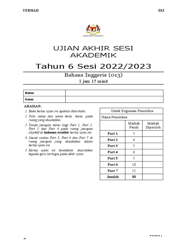 Tahun 6 Bahasa Inggeris Download Free Pdf Healthy Diet