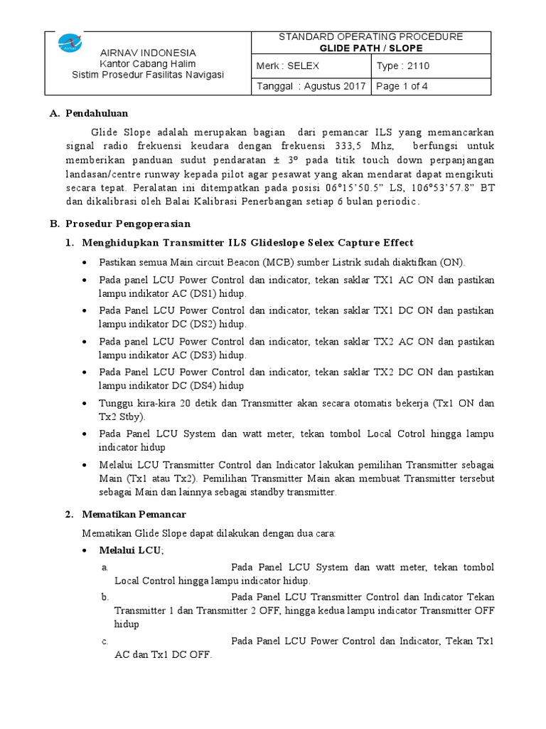 Prosedur Operasional Glide Slope ILS | PDF | Komputer