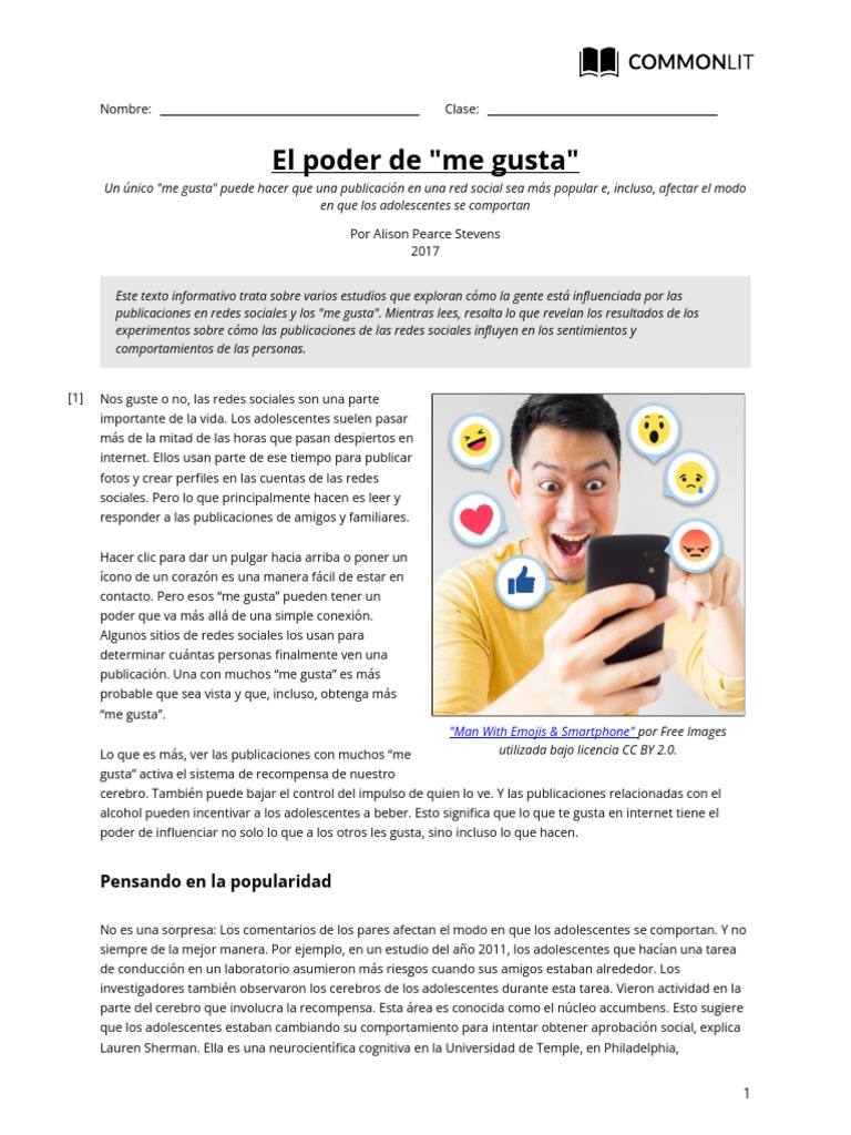 El Poder de " Me Gusta" - Teacher-12 | PDF | Imagen de resonancia ...