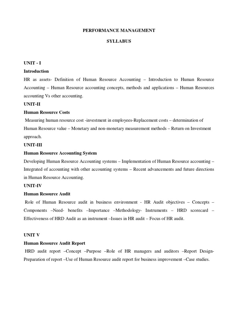 HR Accounting & Performance Mgmt | PDF | Human Resource Management | Audit