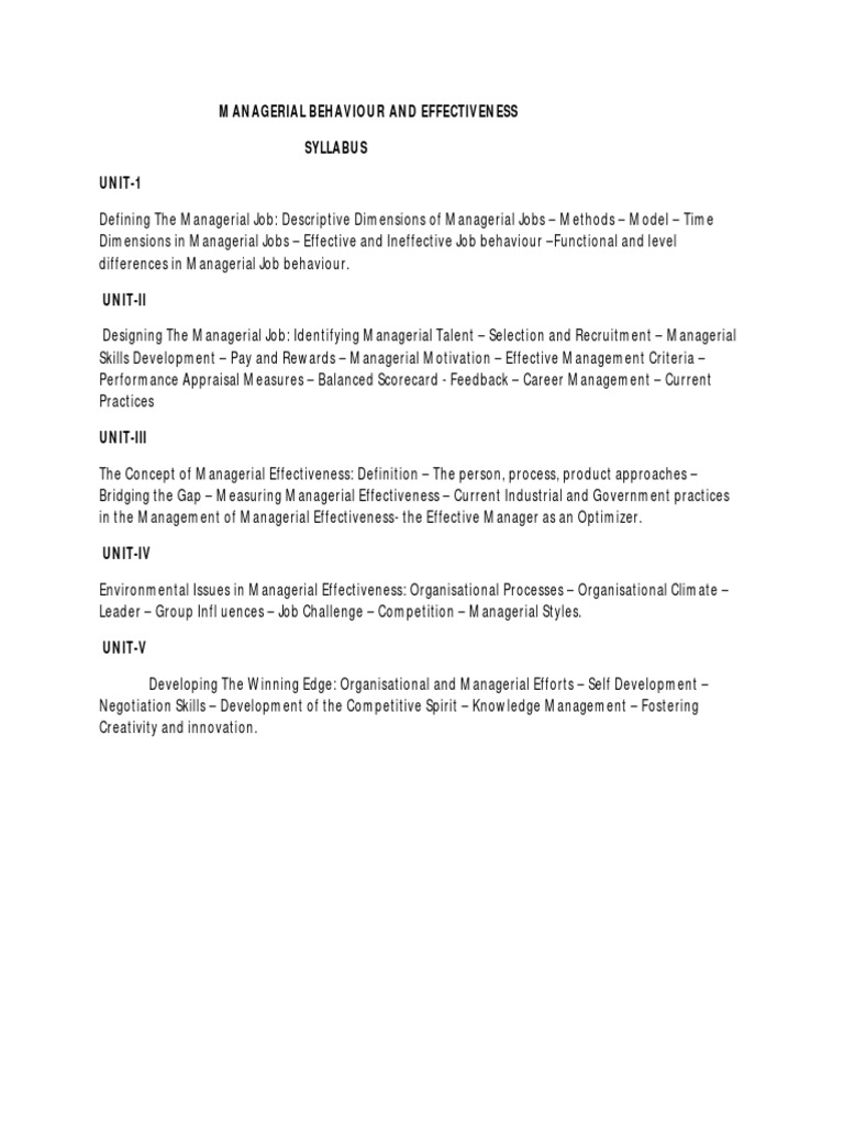 Dba5021managerial Behaviourrand Effectiveness | PDF | Leadership | Goal