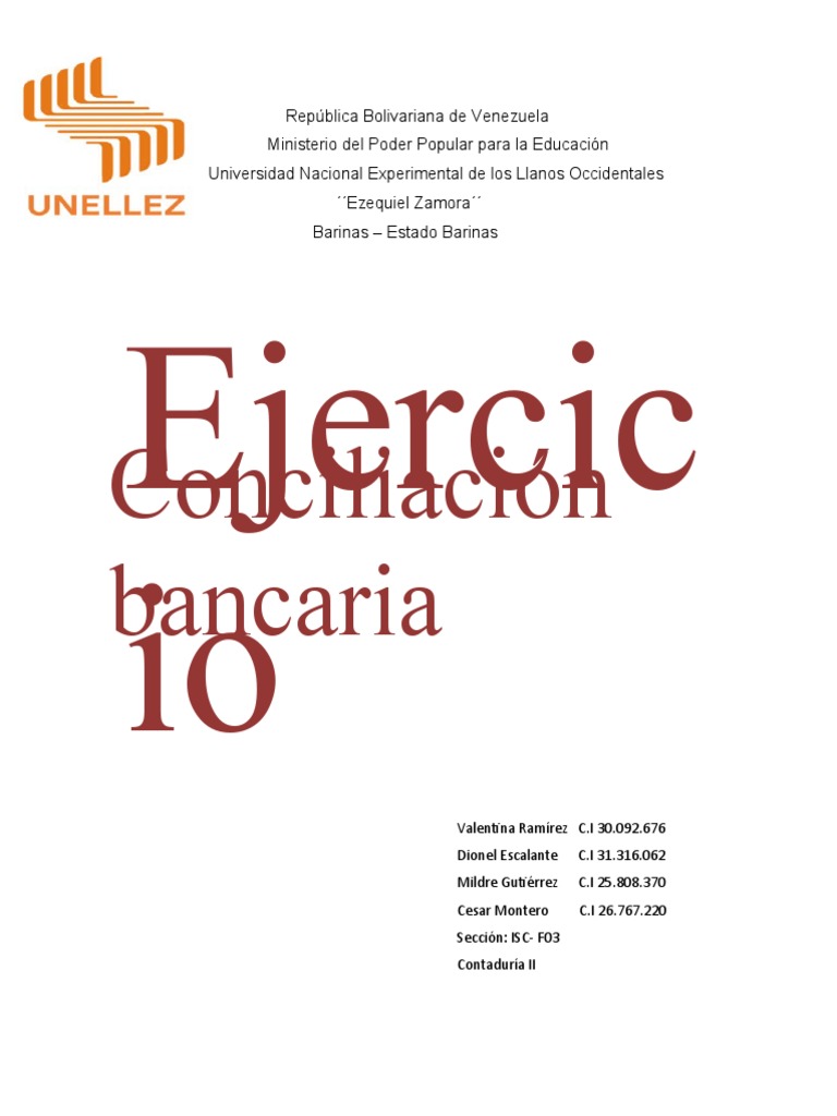 Ejercicios de Conciliacion Bancaria | PDF | Cheque | Bancos