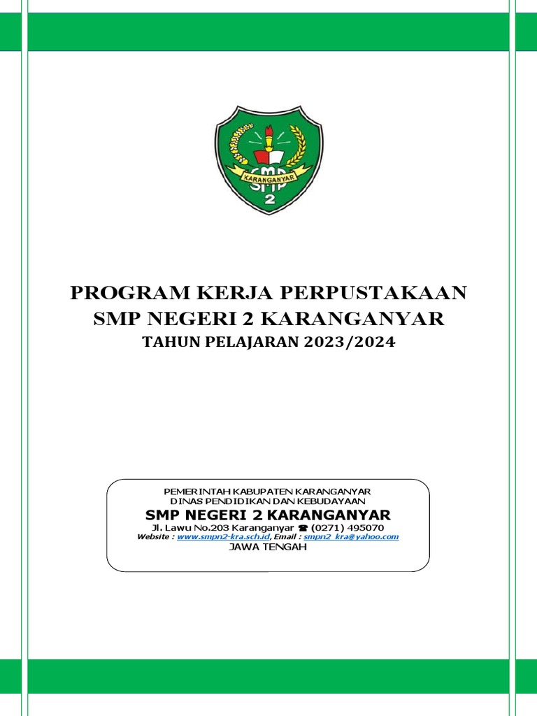 Program Kerja Perpustakaan 2023 2024 | PDF
