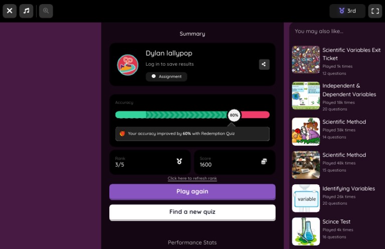 Summary - Quizizz | PDF | Evaluation | Science