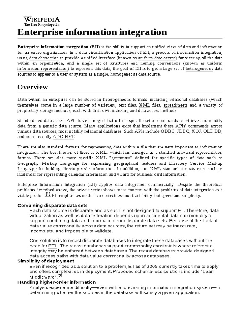 Enterprise Information Integration | PDF | Data Management | Information Technology Management