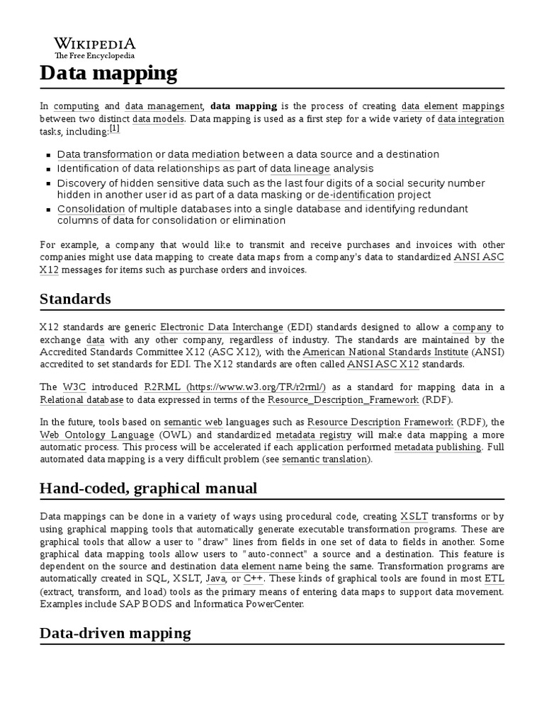 Data Mapping | PDF | Information Retrieval | Data Management