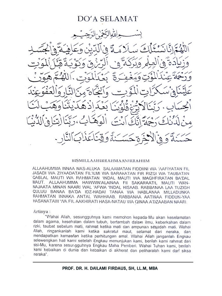 Doa, Selamat | PDF