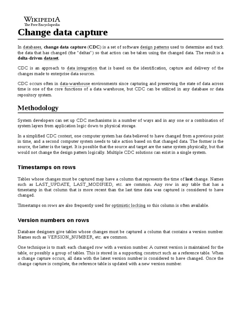 Change Data Capture | PDF | Databases | Computer Data