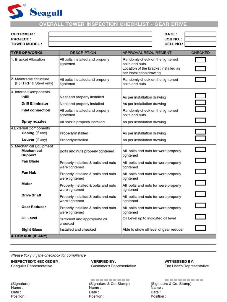 Pre-Commissioning & Commissioning Check list的副本 | PDF | Gear ...