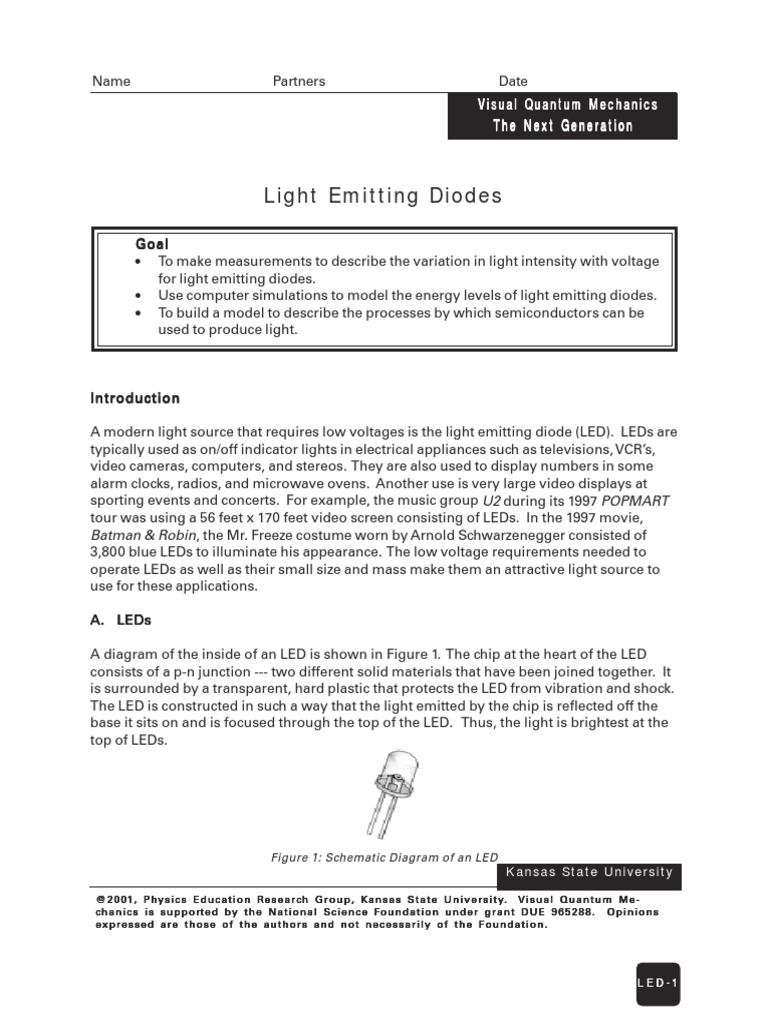 Light Emitting Diodes: Figure 1: Schematic Diagram of An LED | PDF ...