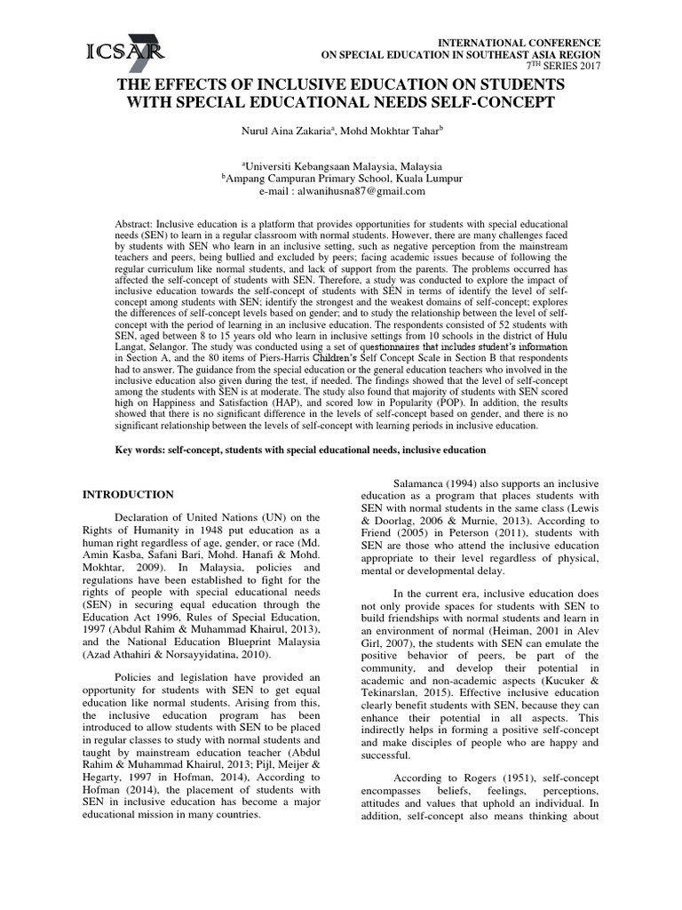 The Effects of Inclusive Education On Students With Special Educational ...