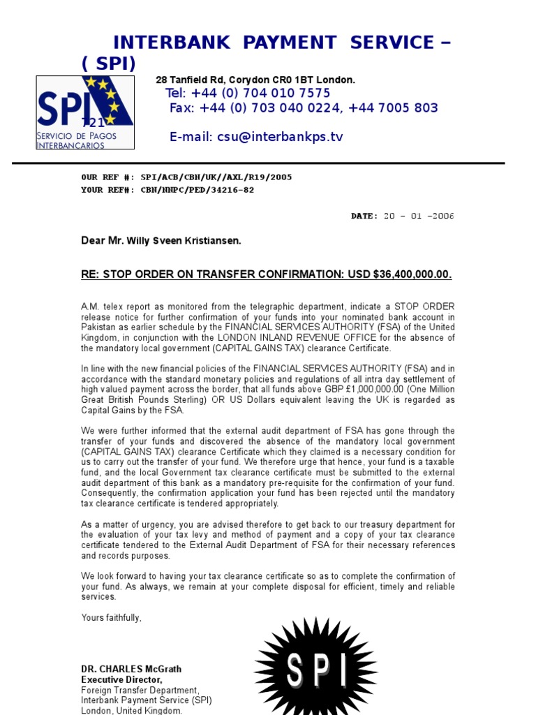 Stop Order Notice | PDF | Financial Services Authority | Pound Sterling