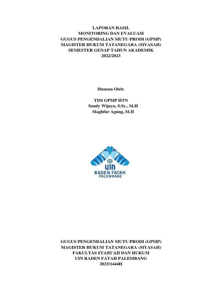 2022-2023 - Laporan Monev GPMP HTN 2022-2023 Genap | PDF