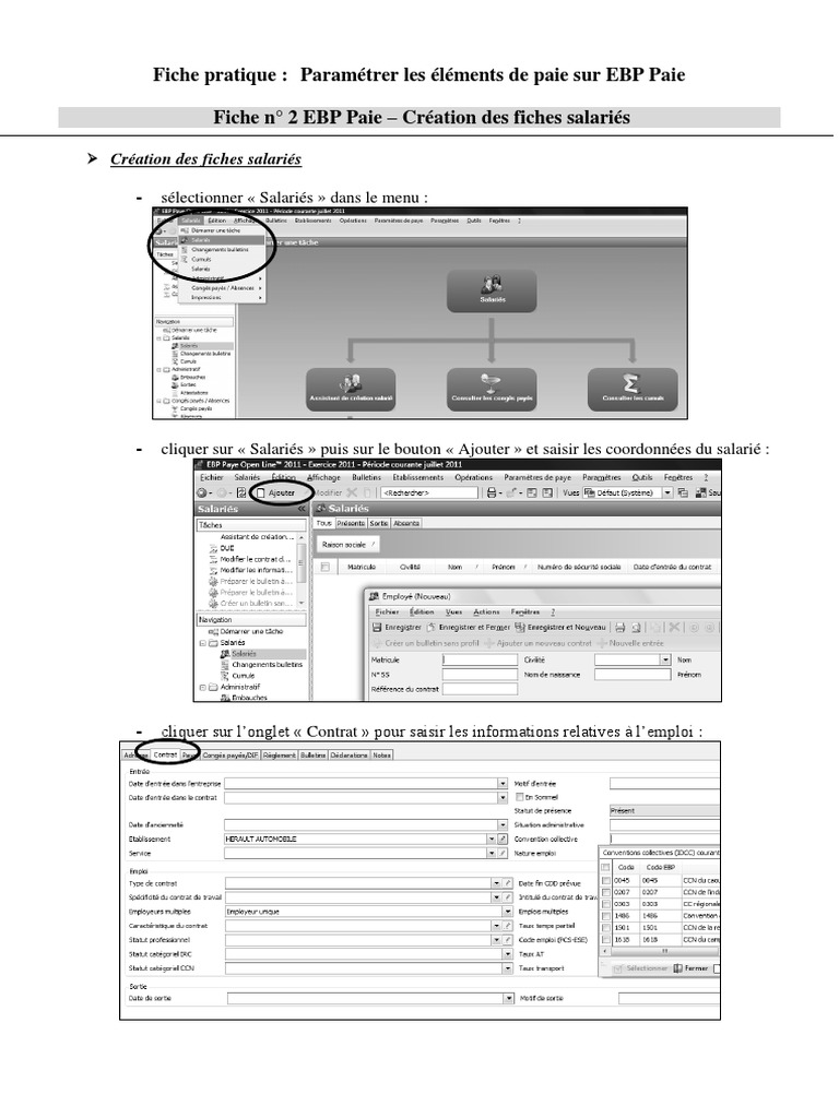 Fiche Pratique - Paramétrer Les Éléments de La Paie Dans EBP PAIE | Descargar gratis PDF ...