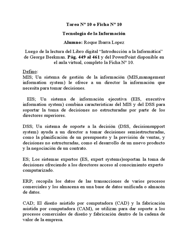 Tarea #10 o Ficha #10 | PDF | Tecnologías de la información | Software