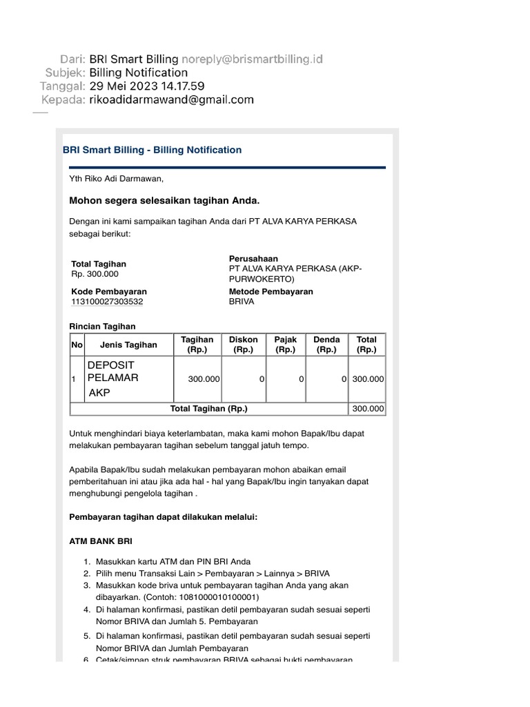 Billing Notification | PDF