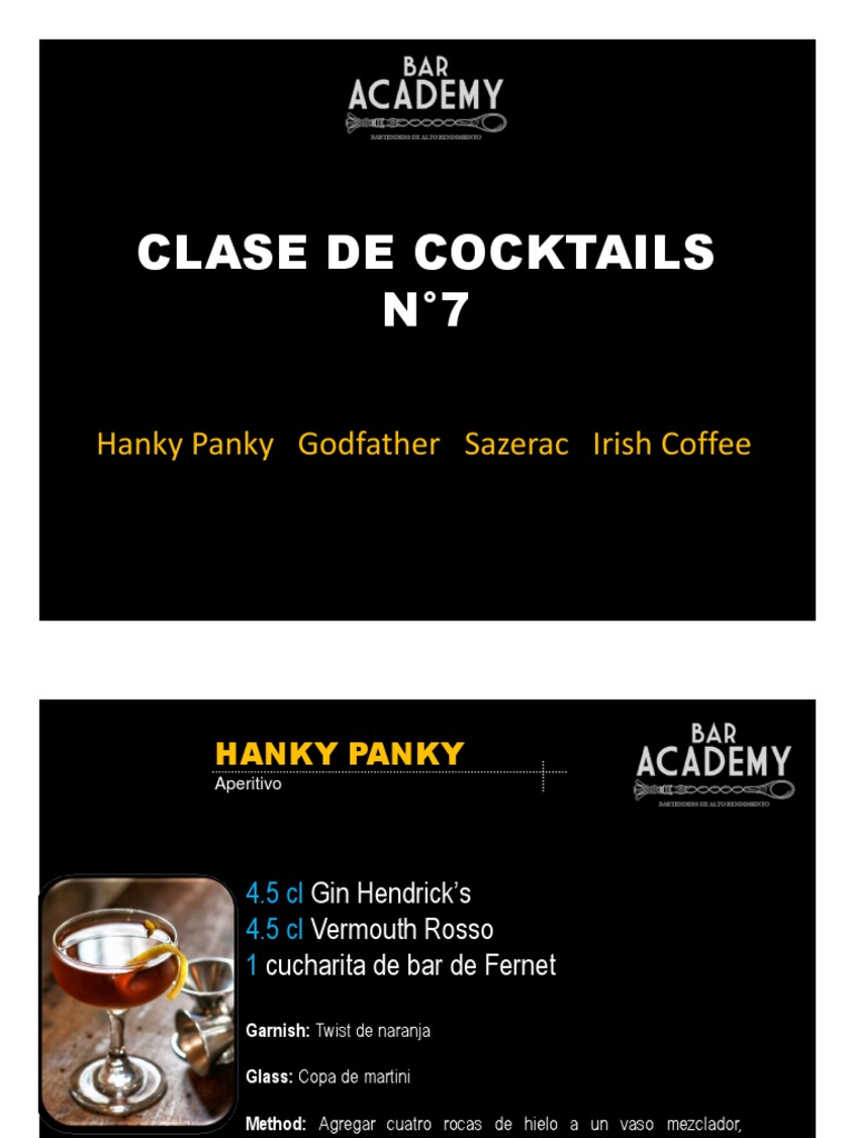 Taller de Cocktails Bar Academy, (Clases 7 A 12) | PDF | Martini ...