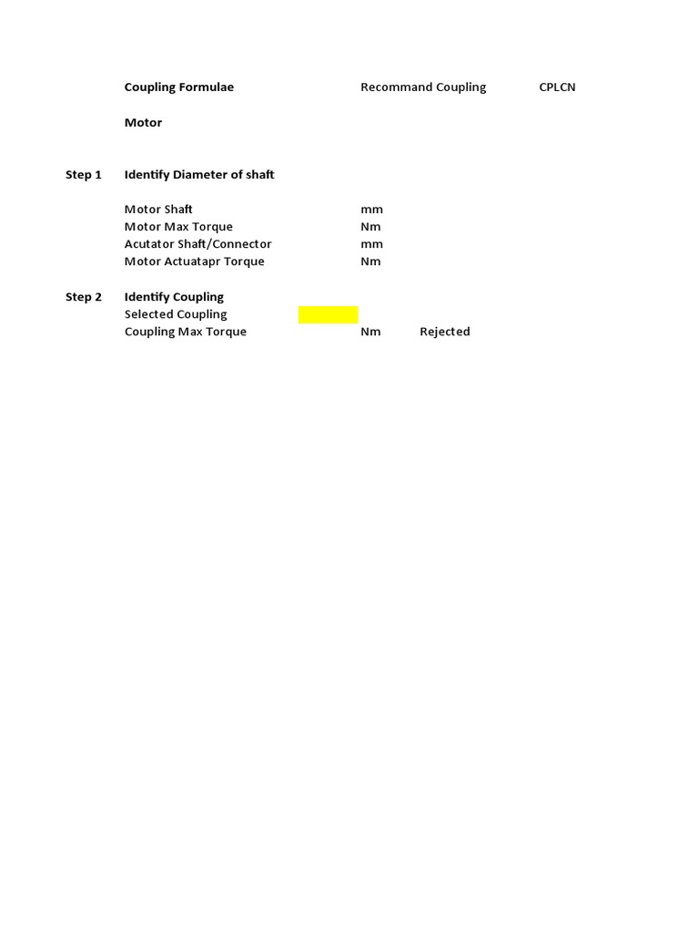 Calculation - Coupling | PDF