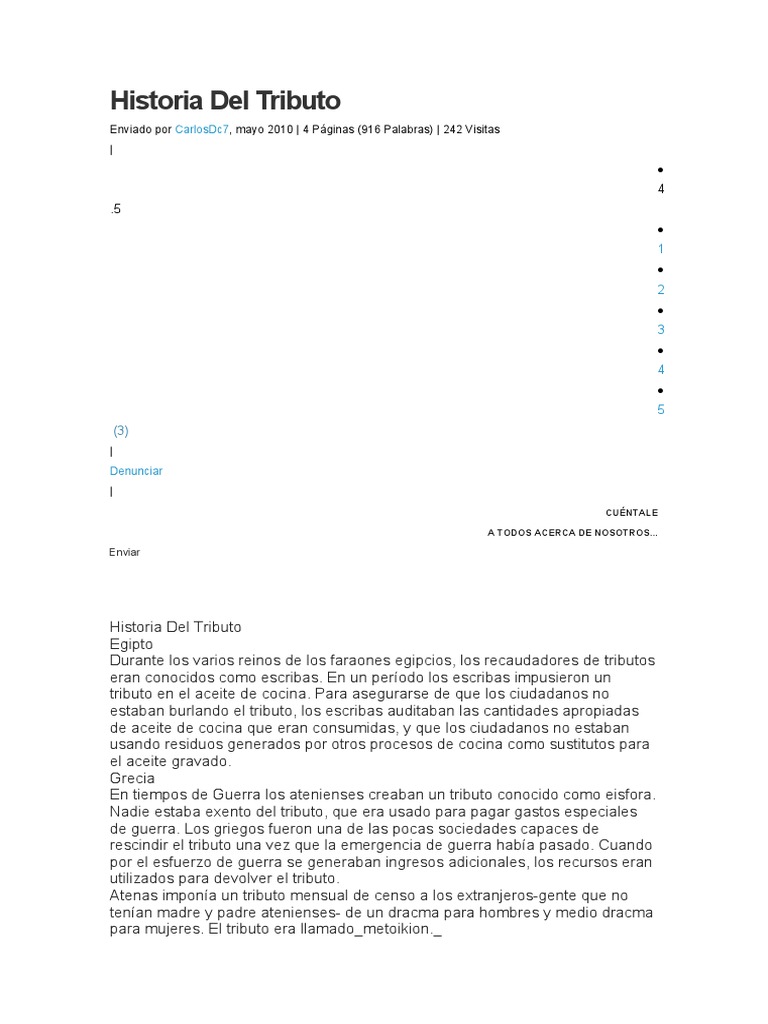 Historia Del Tributo | PDF | Economias