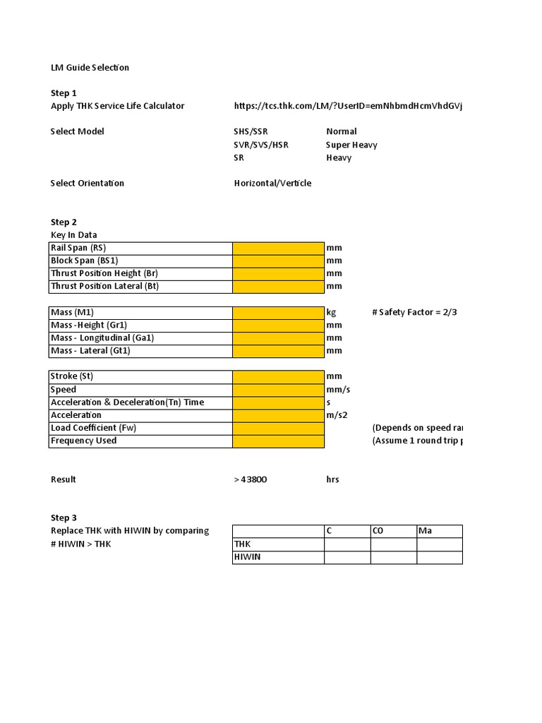Calculation - LM Guide | PDF