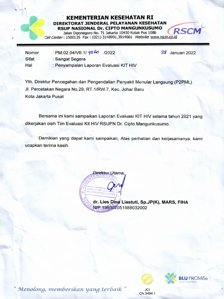 Hasil Evaluasi RSCM_ Anti HIV Jan 2022 | PDF