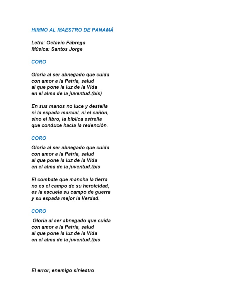 Himno Al Maestro | PDF