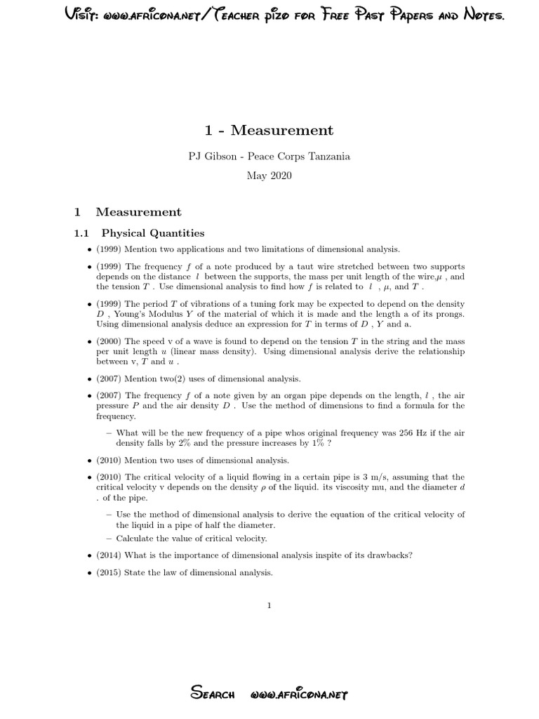 Physics F5 T1 Measurement | PDF | Observational Error | Force