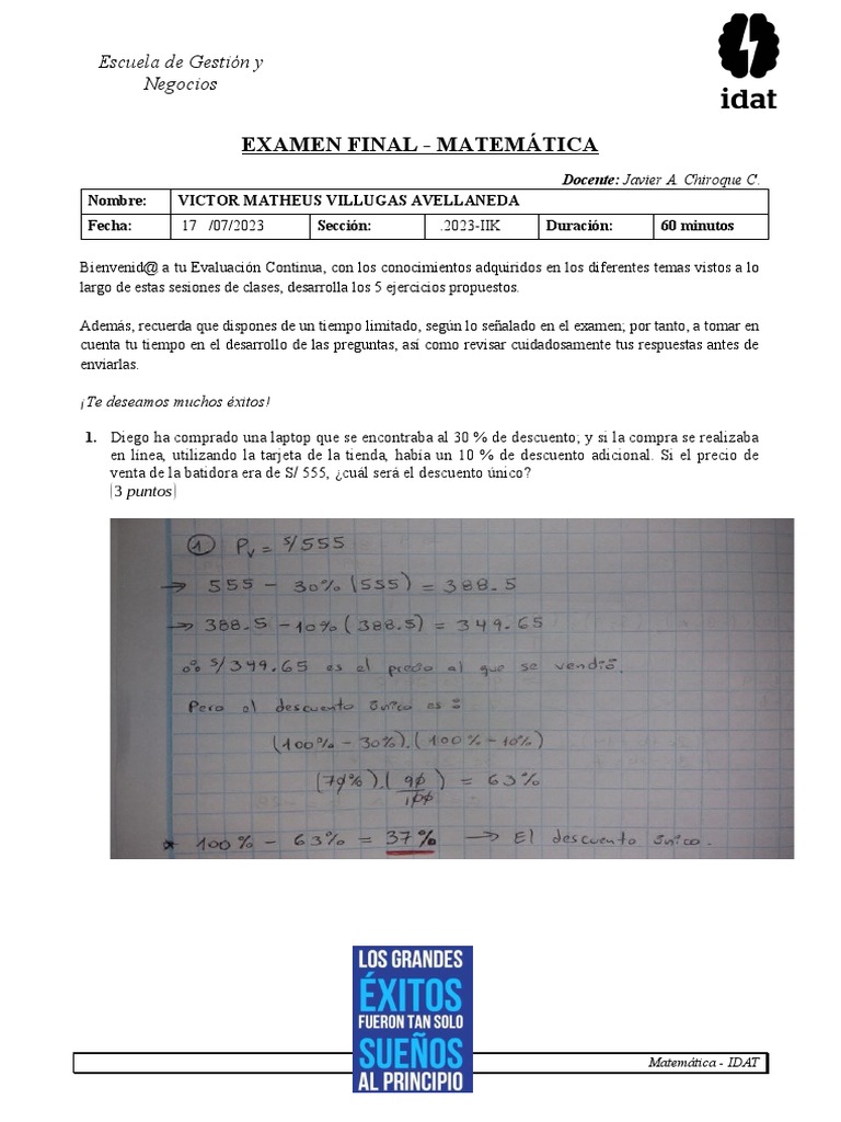 Examen Final - Idat Victor | PDF